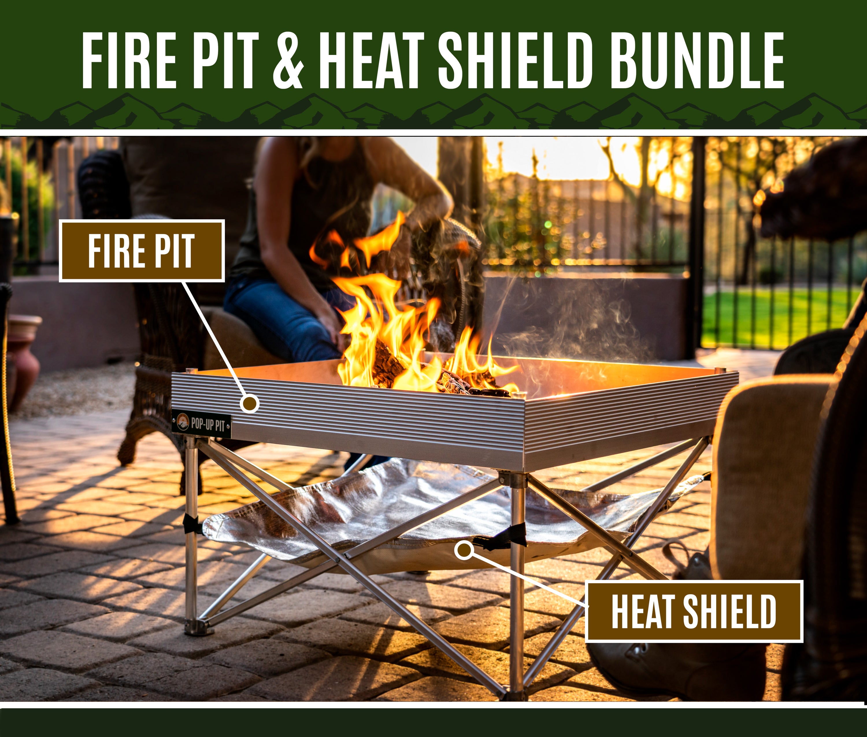 Pop-Up Fire Pit and Heat Shield Kit – Fireside Outdoor